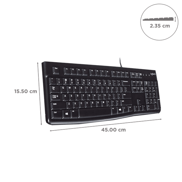 Buy Logitech K120 Wired Keyboard With Number Pad Spill Resistant Black Online Croma 